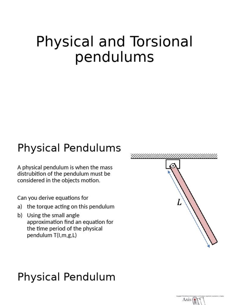 Physical and Torsional Pendulums | PDF