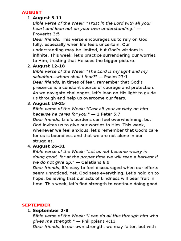 Bible Verse of The Week | PDF | Love | Jesus