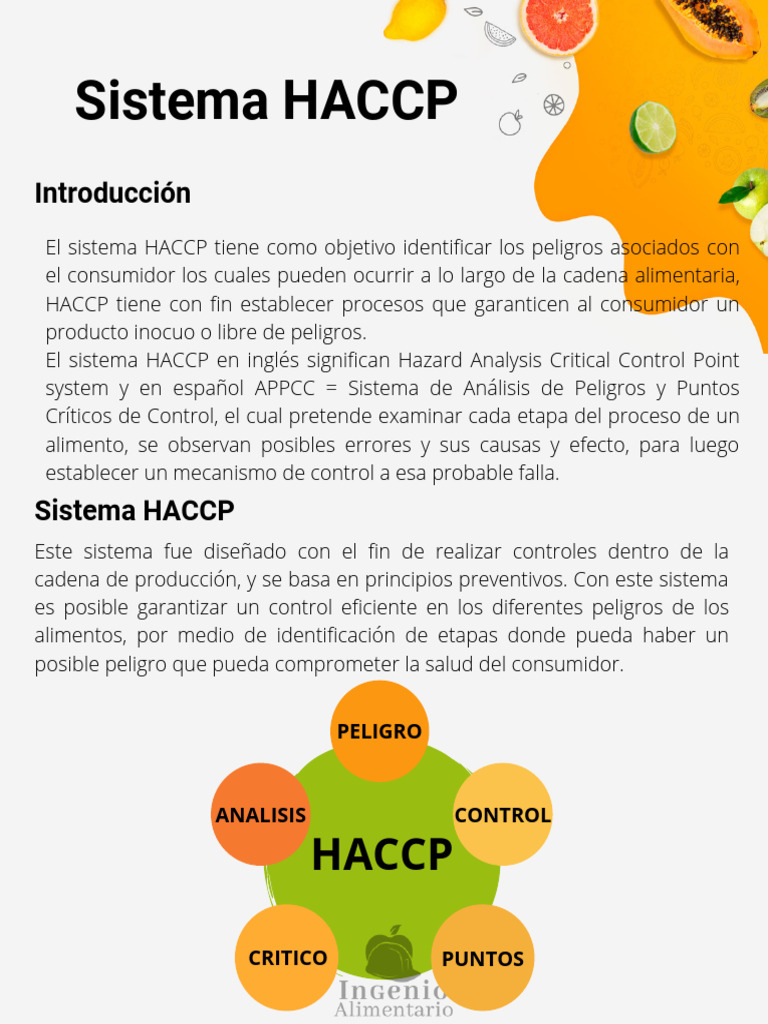 7 Sistema HACCP | PDF | Análisis de Riesgo y Puntos Críticos de Control | Economias