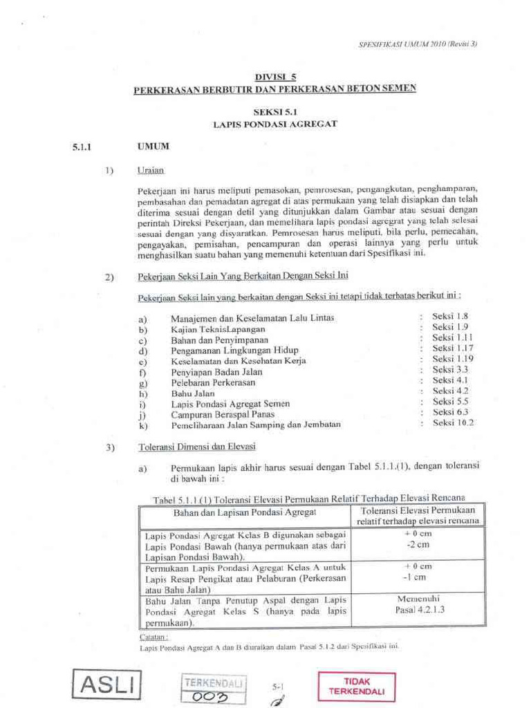 DIVISI 5_SPEK 2010 REV 3 | PDF