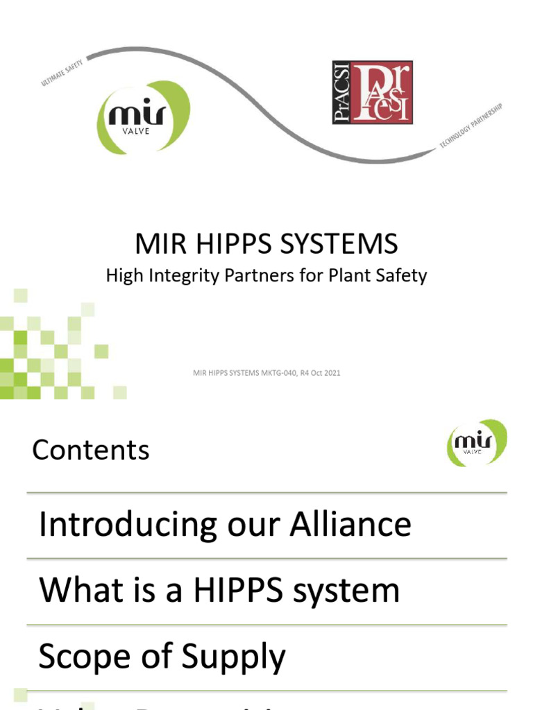 MIR HIPPS SYSTEMS MKTG-040 R4 Oct2021 | PDF | Valve | Process Engineering
