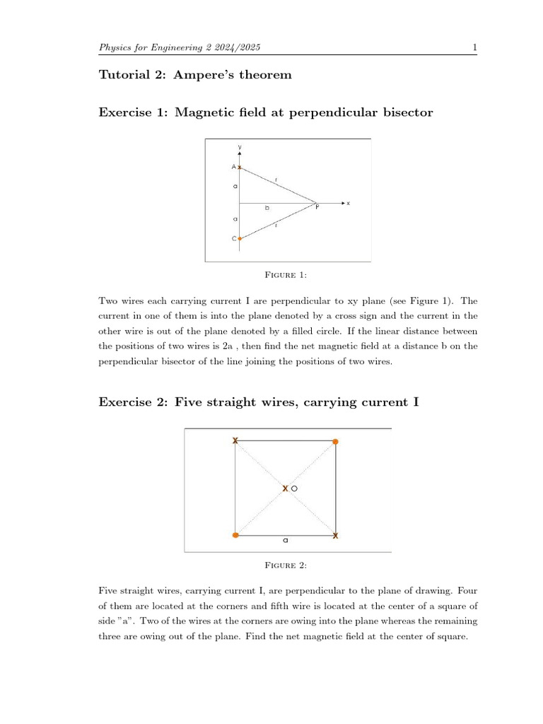Tutorials2 Physics For Engineering 2 092621 | PDF | Magnetic Field | Radius
