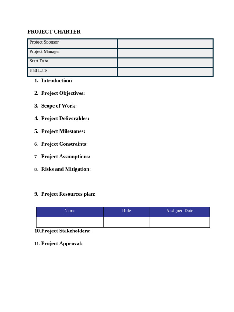 1. Project Charter | PDF