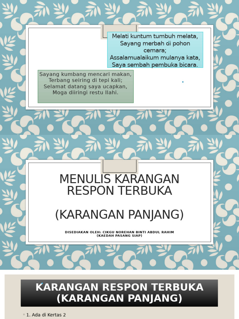 Teknik Menulis Karangan Respon Terbuka | PDF