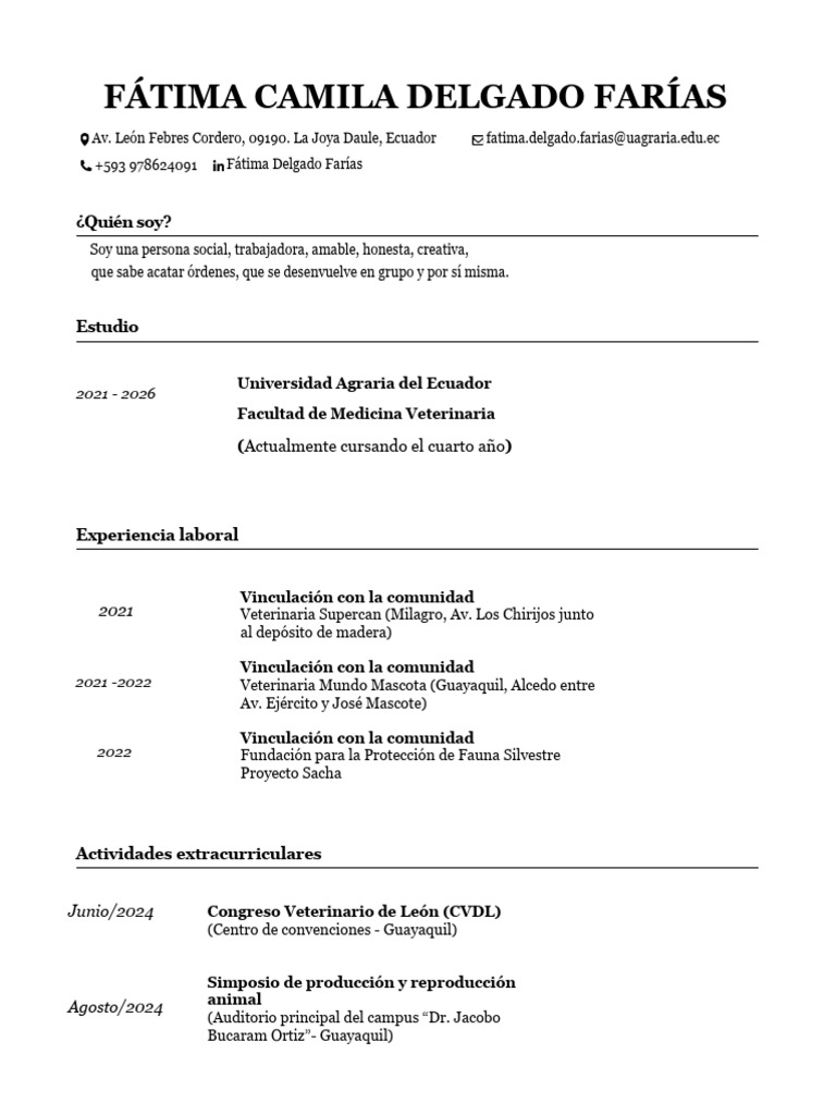 Fatima Delgado - CV | PDF