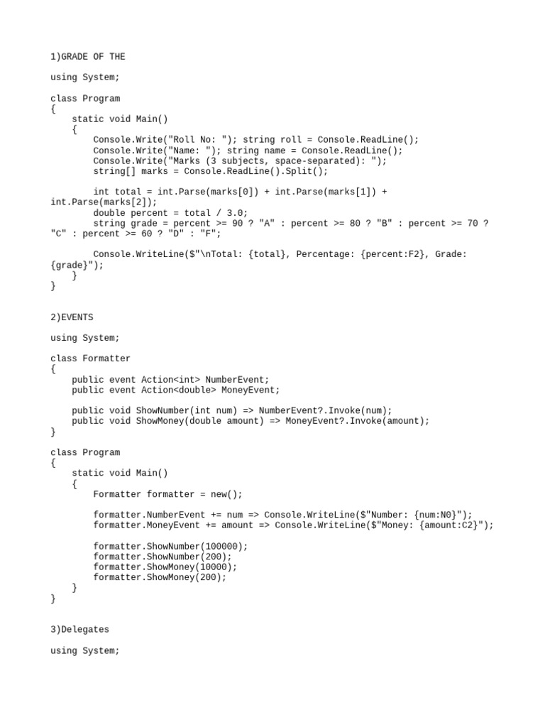 C# | PDF | Object Oriented Programming | Programming Paradigms