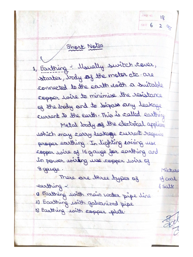 Short Note - Earthing | PDF