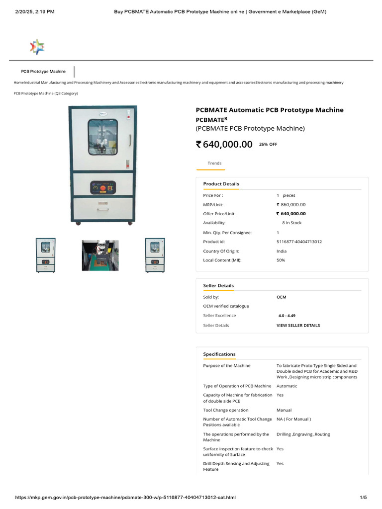 PCBMATE Automatic PCB Prototype Machine Online - Government e ...