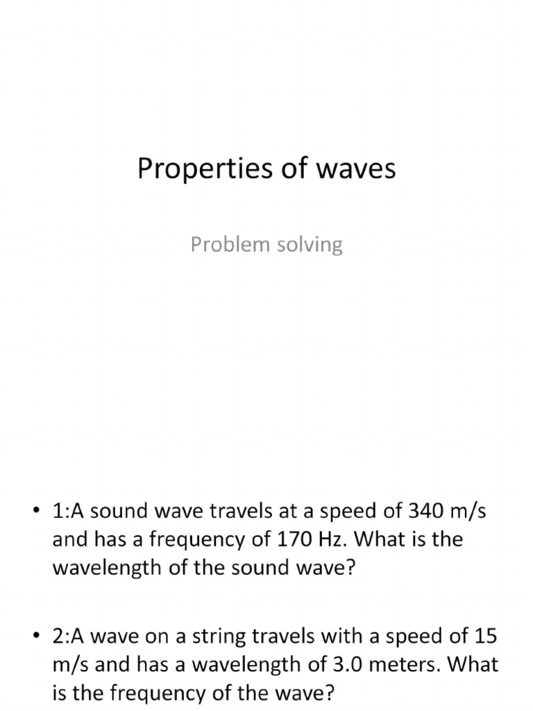 Properties of waves (problem solving) | PDF