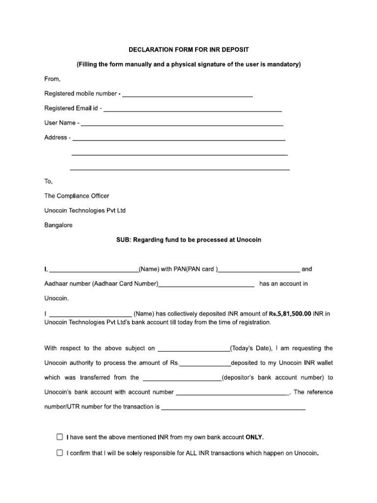 Declaration Form and Kyc Details Fill Out Form Pattern | PDF