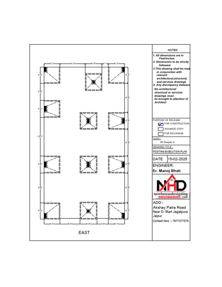Final Footing Execution Plan | PDF | Units Of Measurement | Length