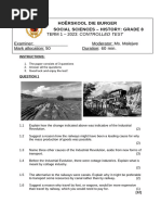 Gr 8 History Exam Term 2 | PDF | South Africa | Economies