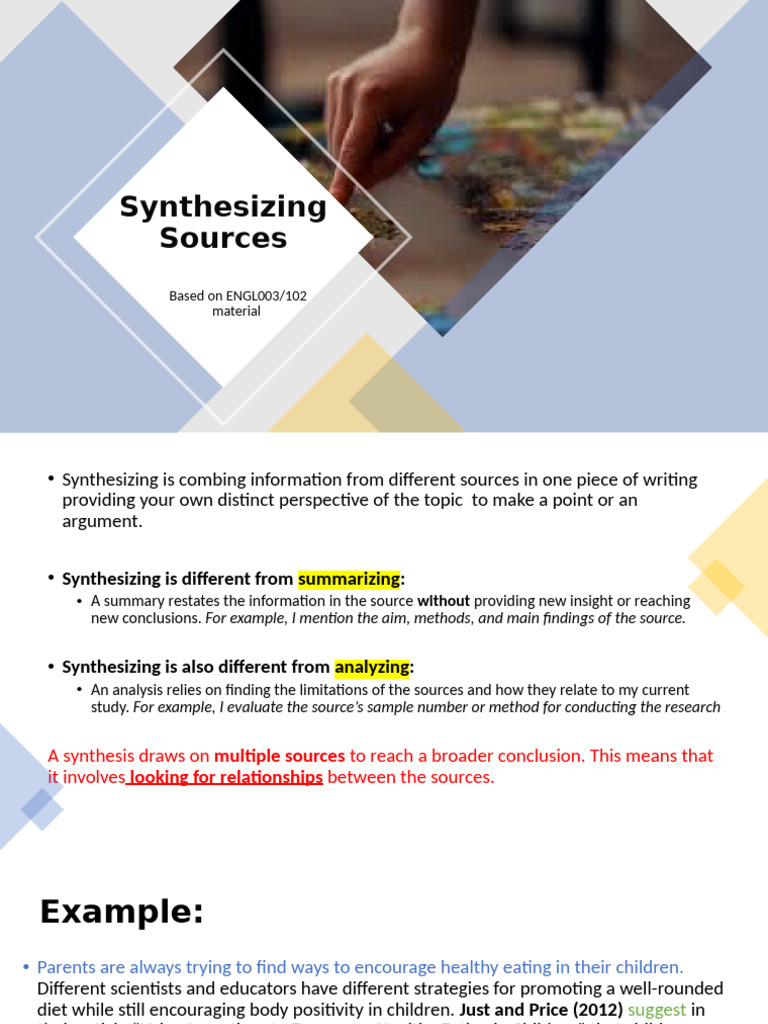 Synthesizing Research Sources Effectively | PDF | Healthy Diet | Cognition