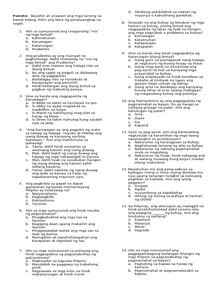 ESP 10 3rd QPE | PDF