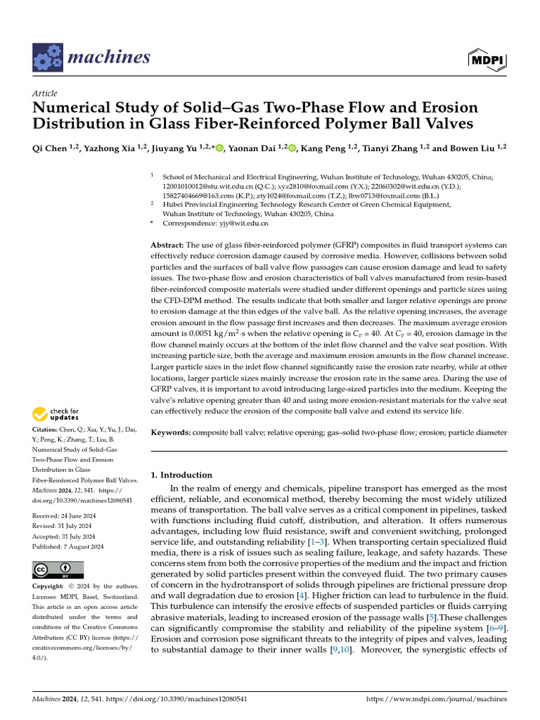 Numerical Study of Solid-Gas Two-Phase Flow and Er | PDF | Fluid ...