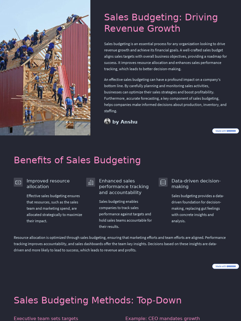 Sales Budgeting Driving Revenue Growth | PDF | Budget | Sales