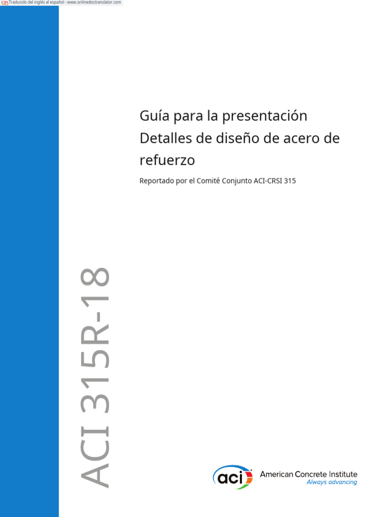 ACI 315r-18.en - Es | PDF | Hormigón | Diseño