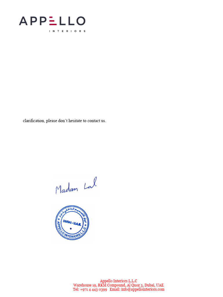 Brighton Collage Clarification on Scope of Work Letter | PDF