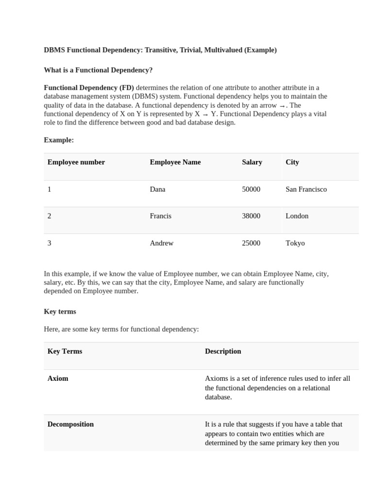 DBMS Functional Dependency | PDF | Databases | Mathematics
