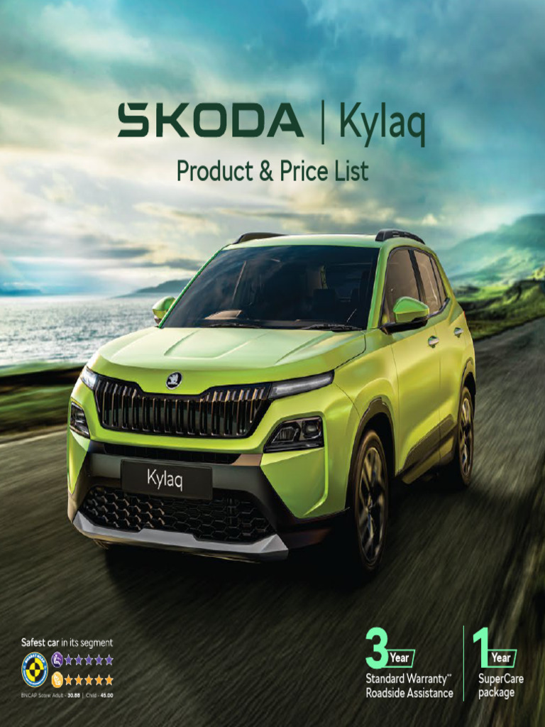 Škoda Kylaq Price and Features Overview | PDF | Car Body Styles | Car