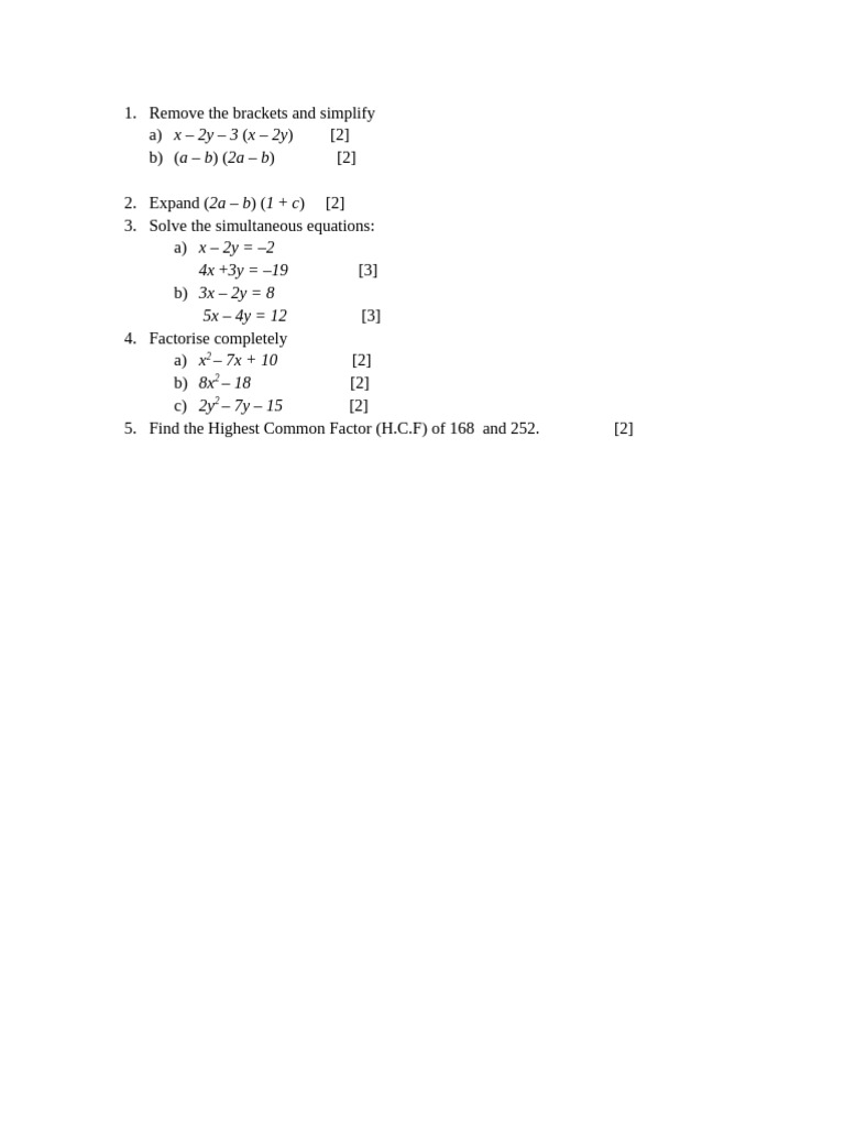 F3 Revision Test 03 04 25 | PDF