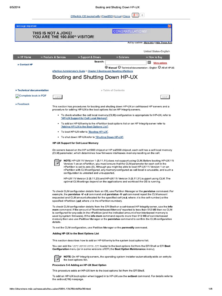 Booting and Shutting Down HP-UX | PDF