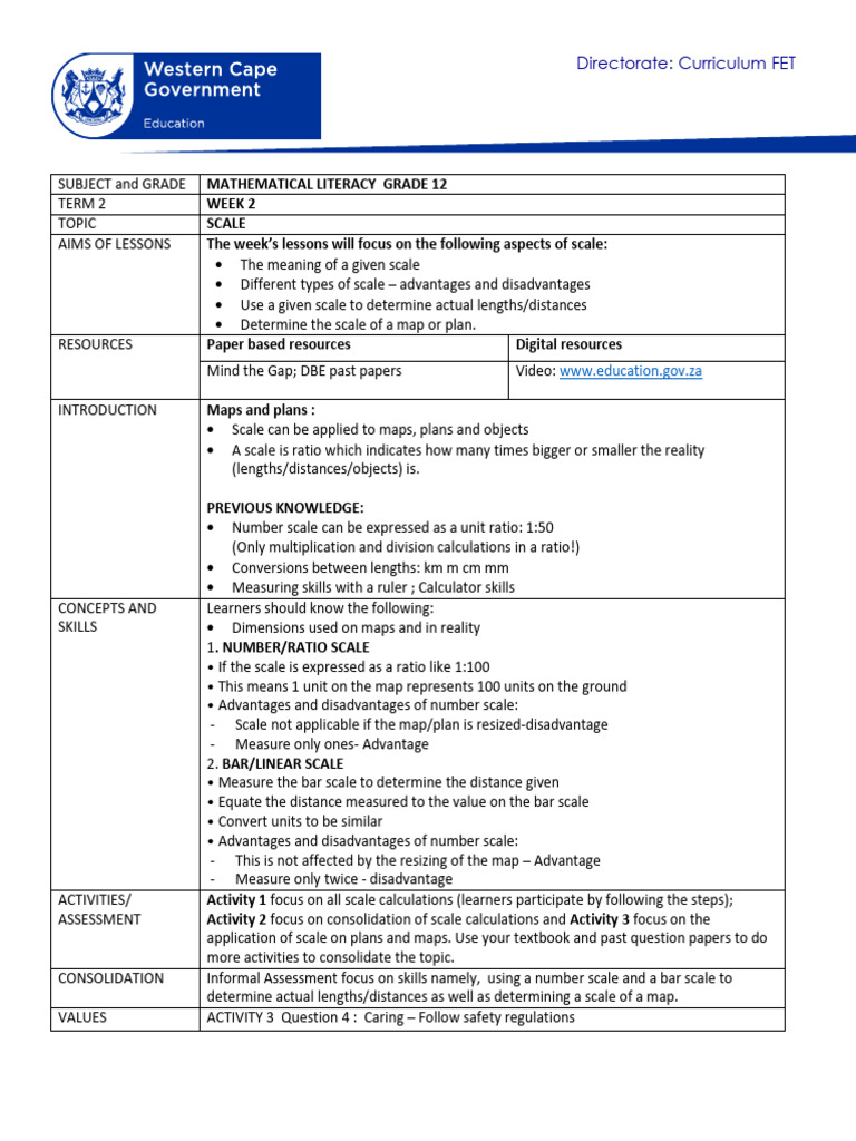 Understanding Scales in Grade 12 Maths | PDF | Length | Multiplication