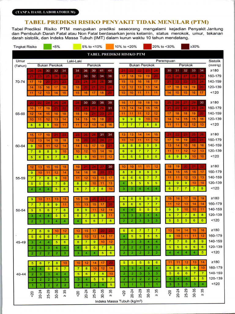 Tabel Prediksi Faktor Risiko PTM 2 | PDF