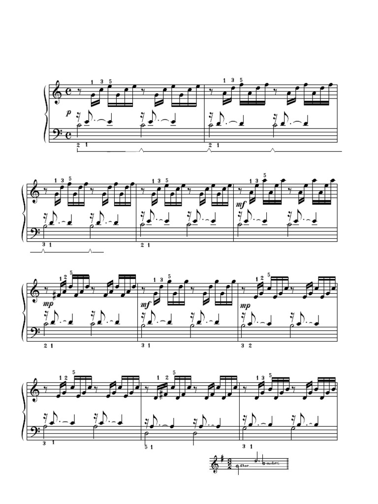 Bach - Prelude in C From Well Tempered Clavier | PDF