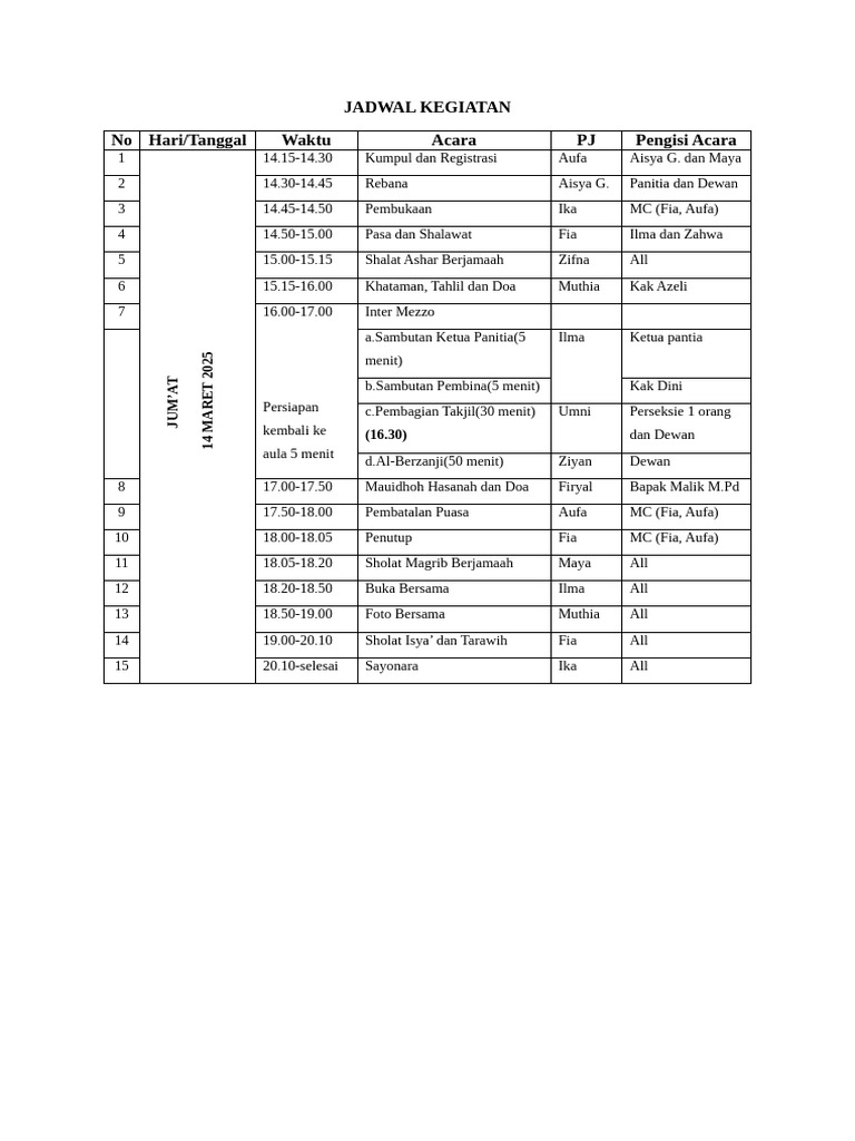 New Rundown Safari Ramadhan Ambalan CND-1 | PDF