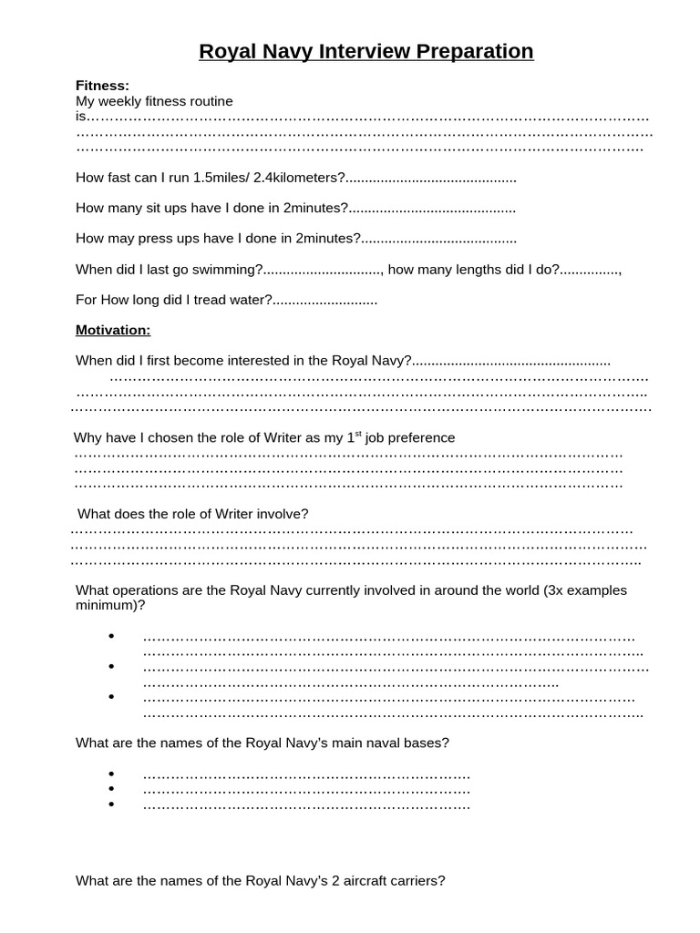 Royal Navy Interview Prep Guide | PDF | Naval Warfare | Ships