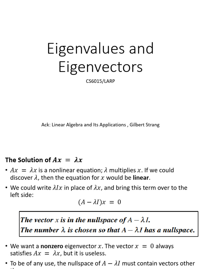 Chap5 Evv Larp | PDF | Eigenvalues And Eigenvectors | Matrix (Mathematics)