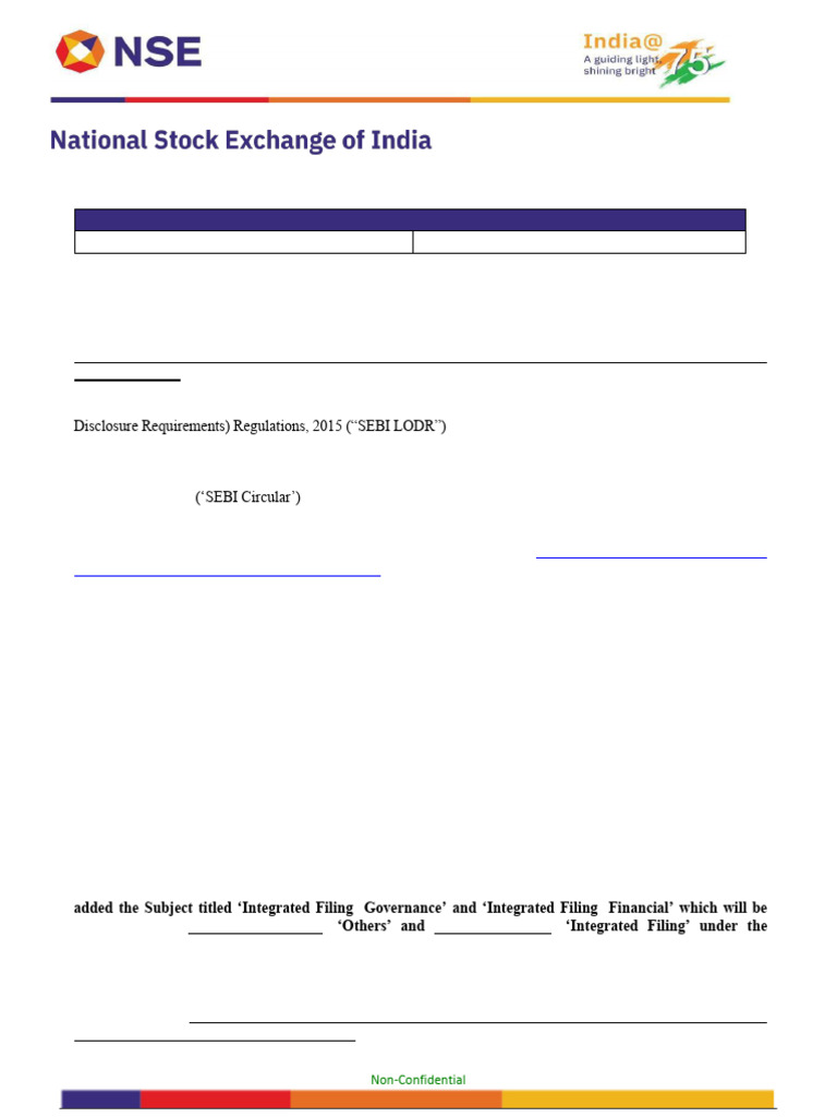 NSE Circular-Integrated Filing | PDF | Board Of Directors | Audit Committee