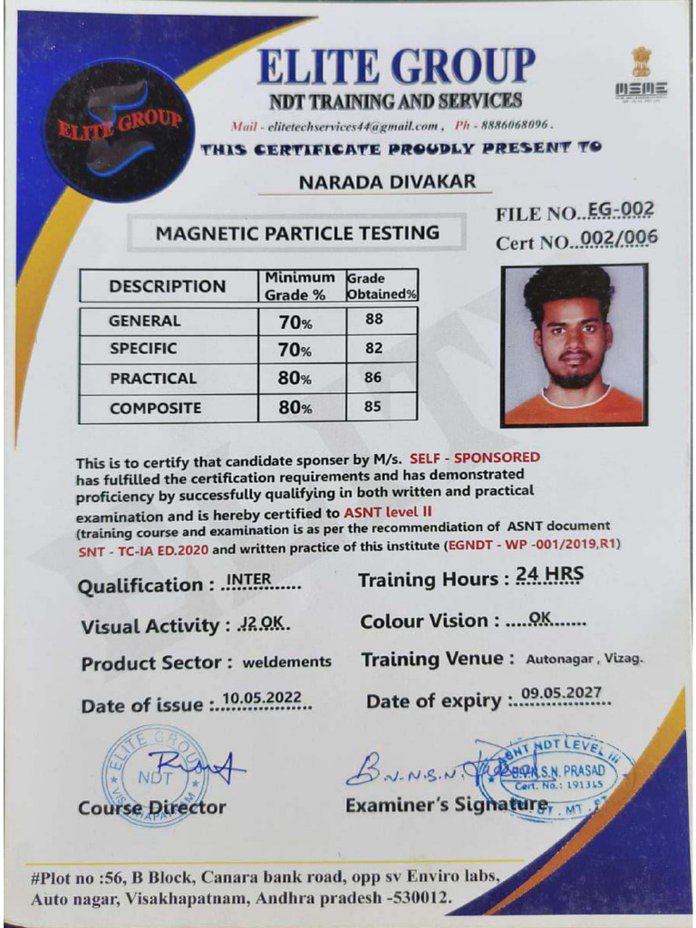 NDT Certificates 2021 | PDF | Nondestructive Testing | Mechanical ...
