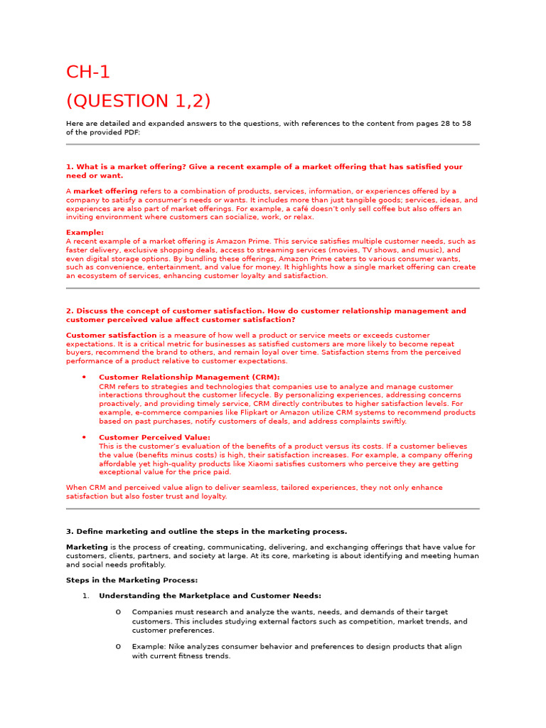 (CH-1) MM Notes Answes To Discussion Questions | PDF | Marketing ...