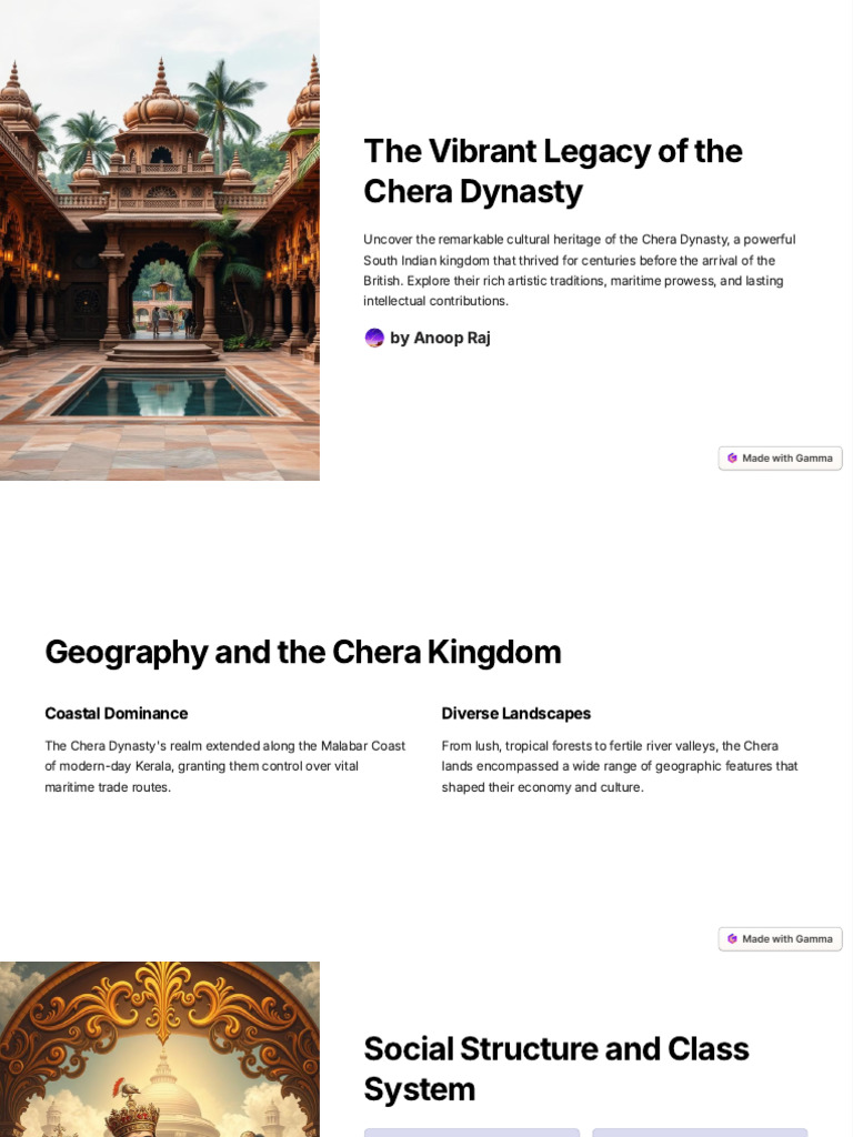 The Vibrant Legacy of The Chera Dynasty | PDF
