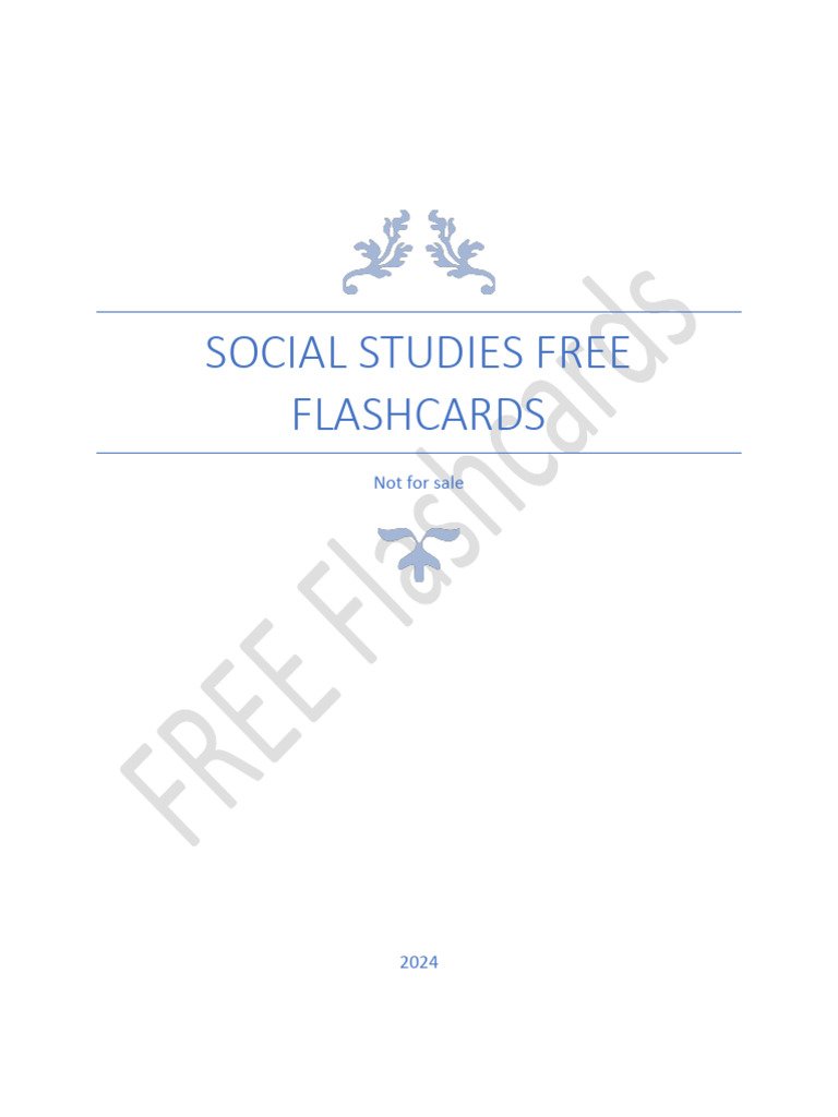 SOCIAL STUDIES FREE FLASHCARDS 5questions Que | PDF