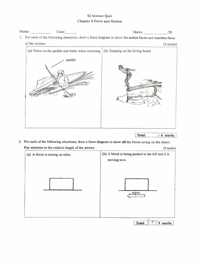 2122 f2 Sci Quiz (Force) | PDF