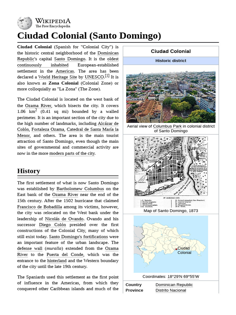 Colonial City of Santo Domingo Overview | PDF