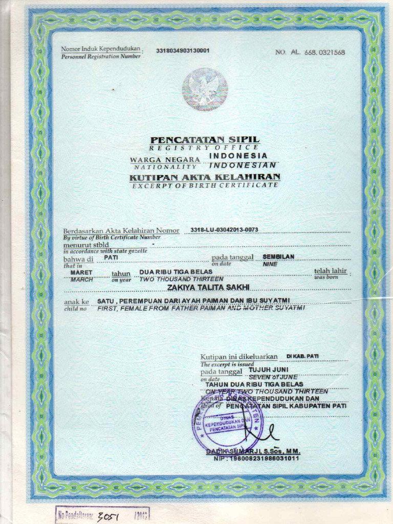 Scan Akte - Zakiya Talita Sakhi | PDF