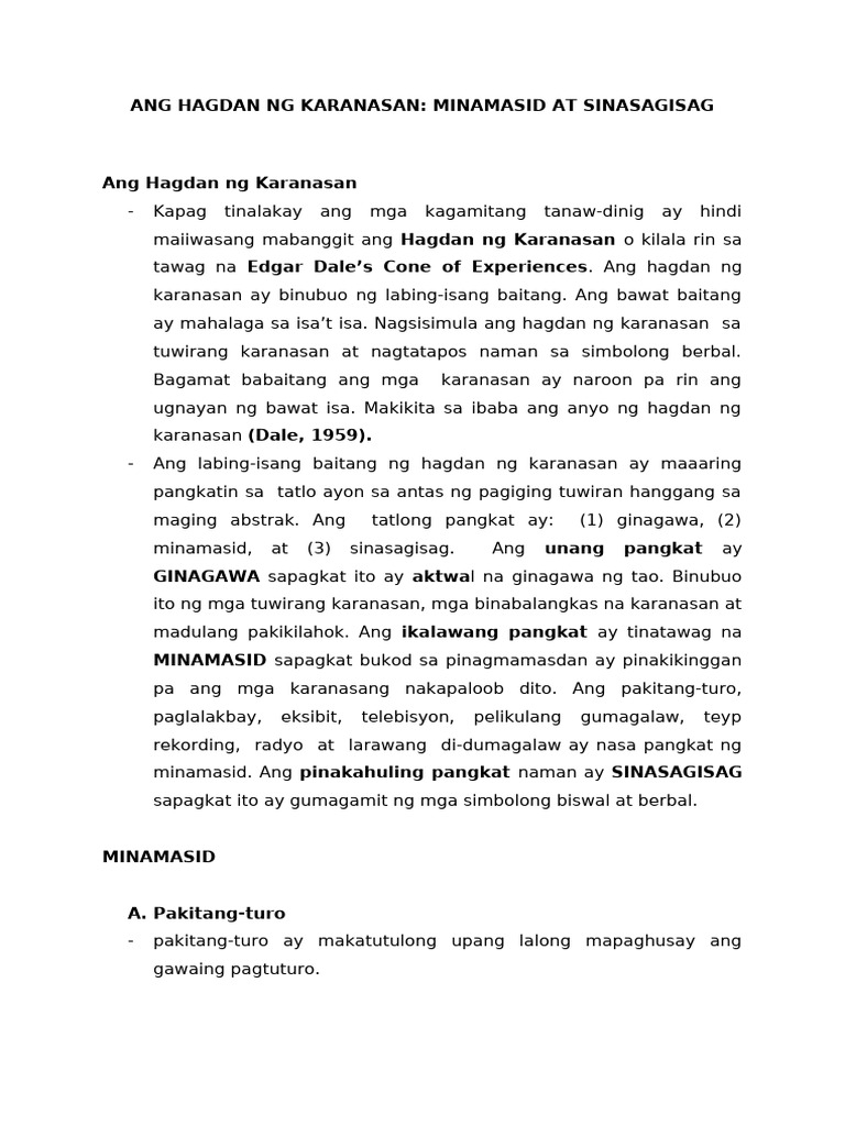 Ang Hagdan NG Karanasan | PDF