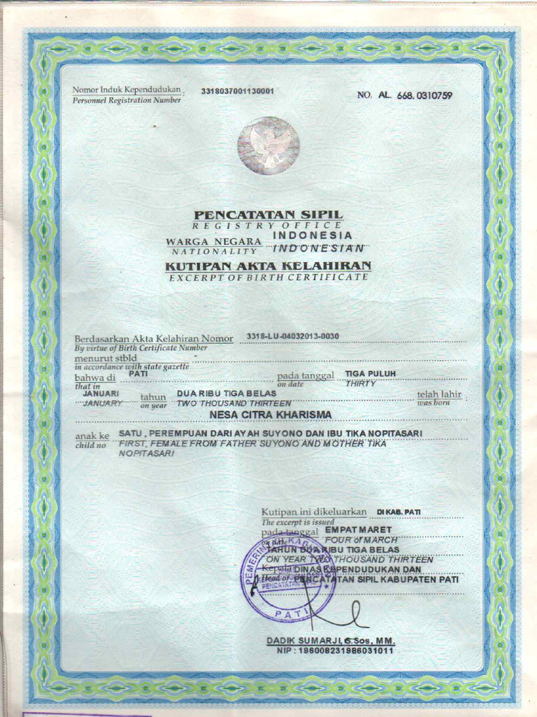 Scan Akte - Nesa Citra Kharisma | PDF