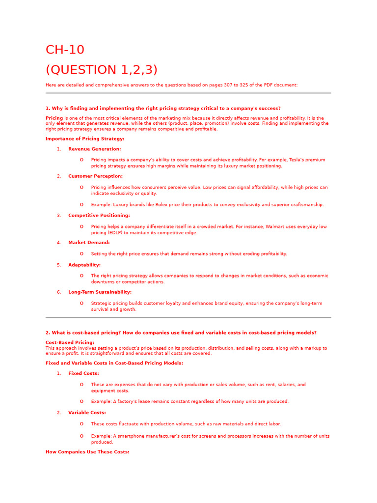 Market Types and Pricing Strategies | PDF | Pricing | Elasticity ...