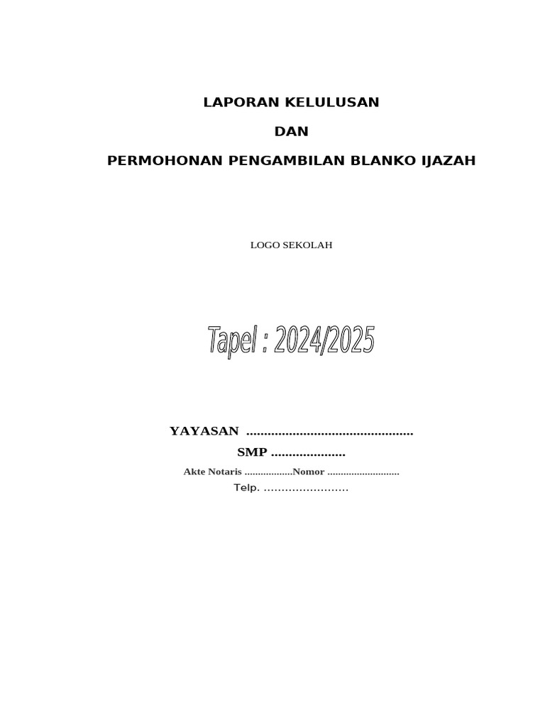 Cover Laporan Kelulusan | PDF