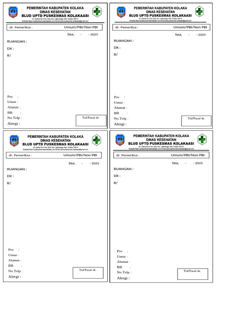 Form Resep Ranap | PDF