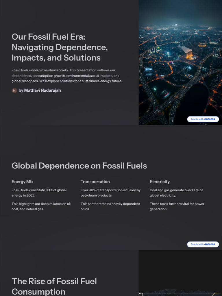 Our Fossil Fuel Era Navigating Dependence Impacts and Solutions | PDF ...