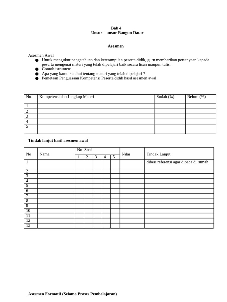 Asesmen Pembelajaran: Awal, Formatif, Sumatif | PDF