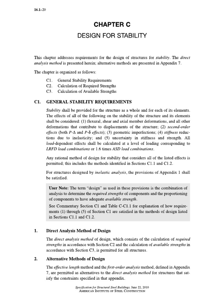 AISC - Analysis Methods | PDF