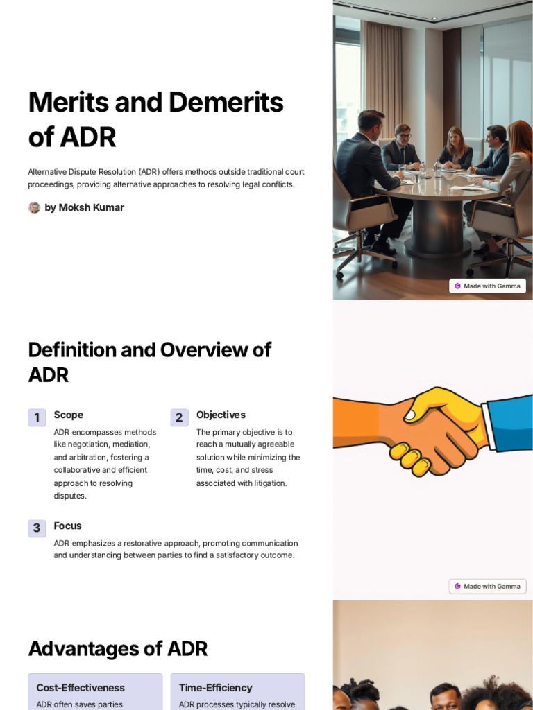 Merits and Demerits of ADR | PDF | Alternative Dispute Resolution ...
