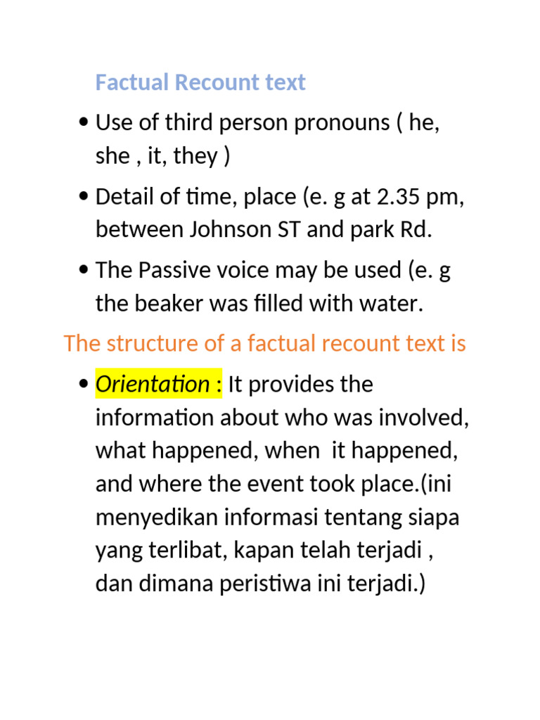 Factual Recount Text | PDF